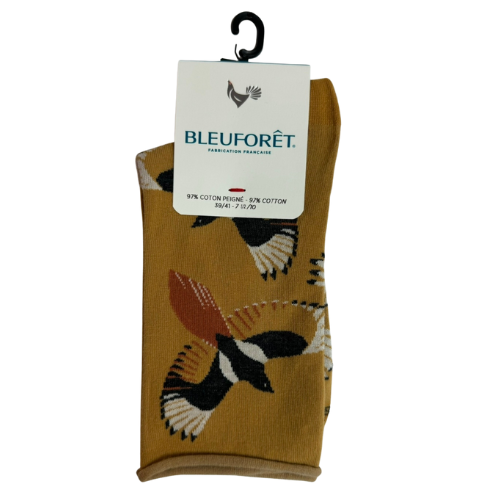 Bleuforet Bird Pattern Socks (Ochre) - Women's – The Shoe Tree